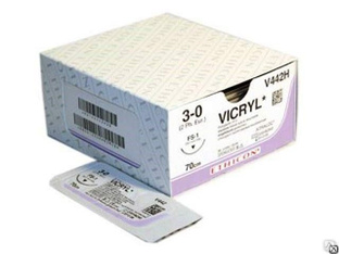 Материал хирургический шовный ВИКРИЛ 7/0, 30 см, фиолет. игла MП шпат ...